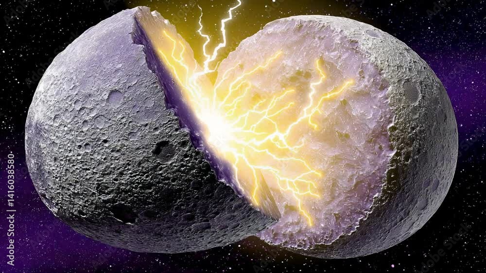 Moon Fractures and Energy Erupts From Its Core in a Cosmic Display ...