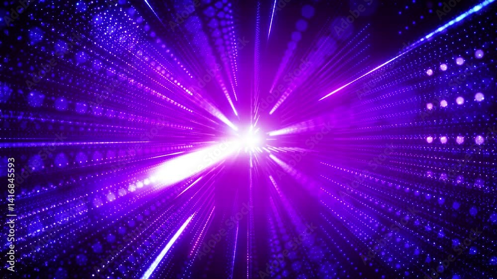 Abstract futuristic cyber world scene, sci-fi bright grid ...