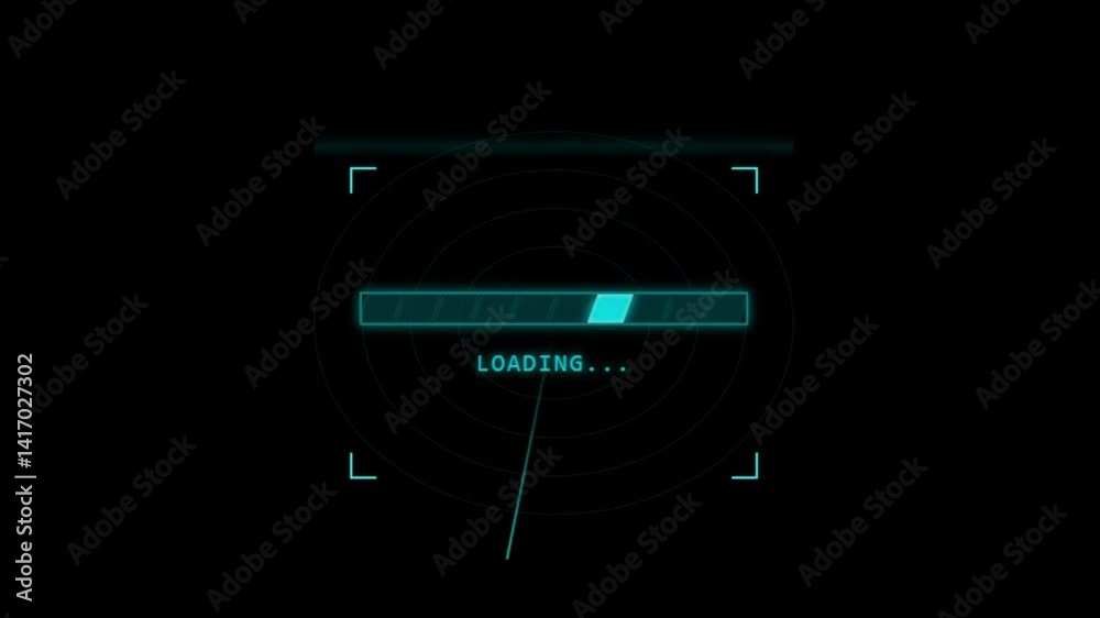 Futuristic Anime Pixel Art Loading Bar With Teal and White Glow ...