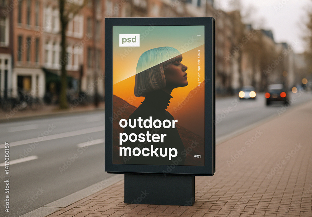 Outdoor poster design mockup Stock Template | Adobe Stock