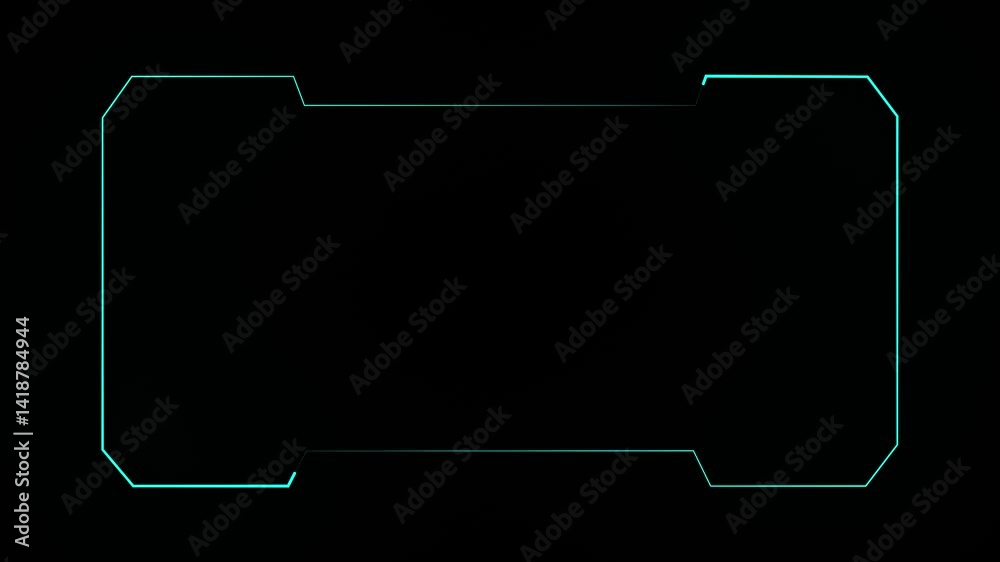 Technology HUD Loop Animation. Frame border HUD element. HUD viewfinder ...