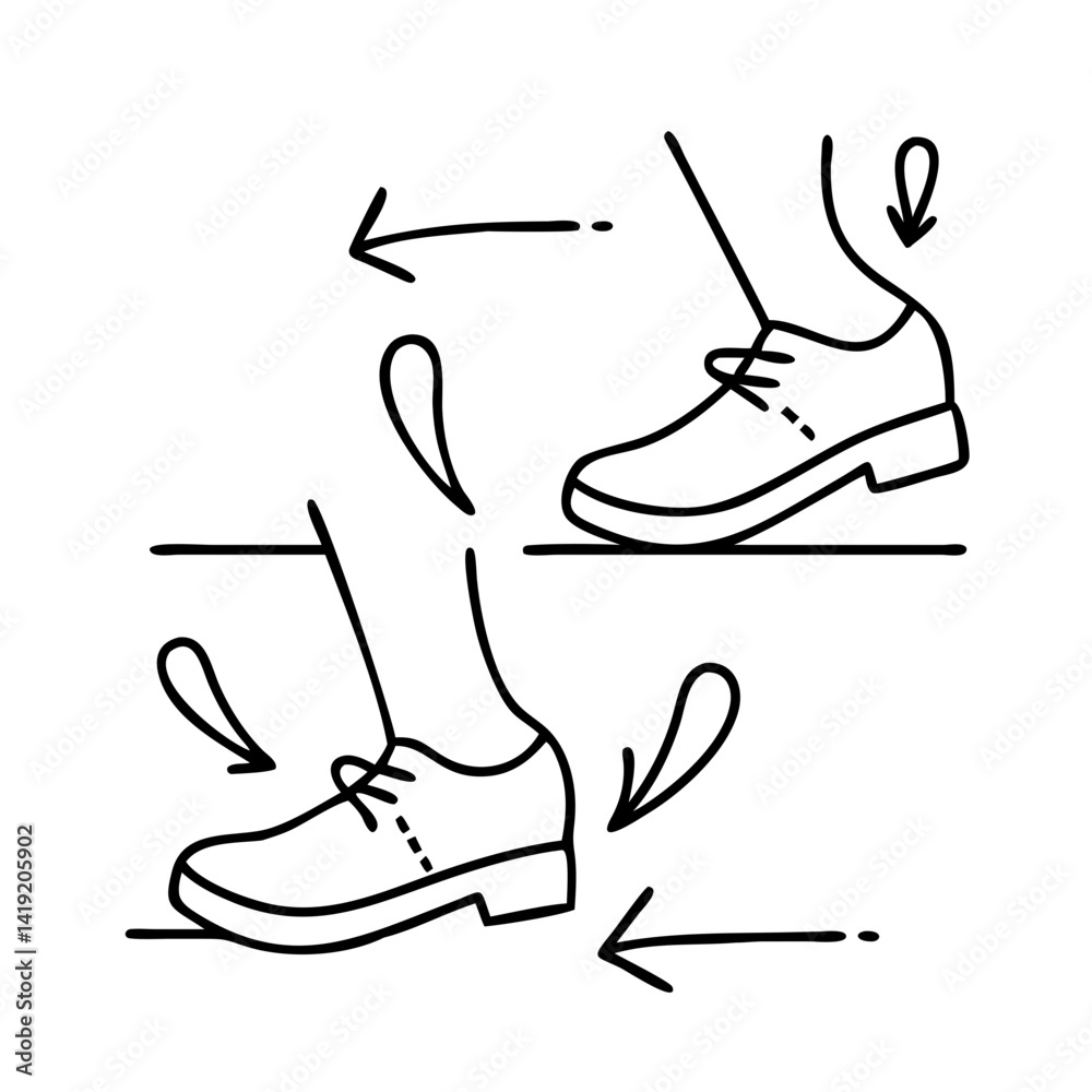 Poster footwork steps icon, footwork steps line art - simple line art ...