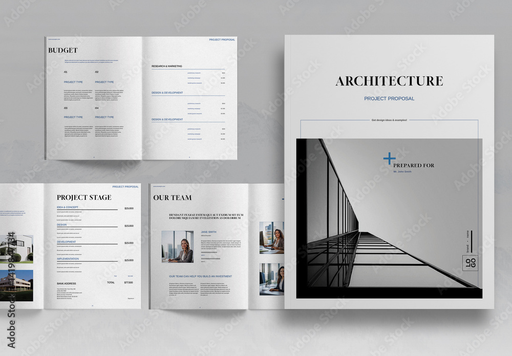 Architecture Project Proposal Brochure Layout Stock Template | Adobe Stock