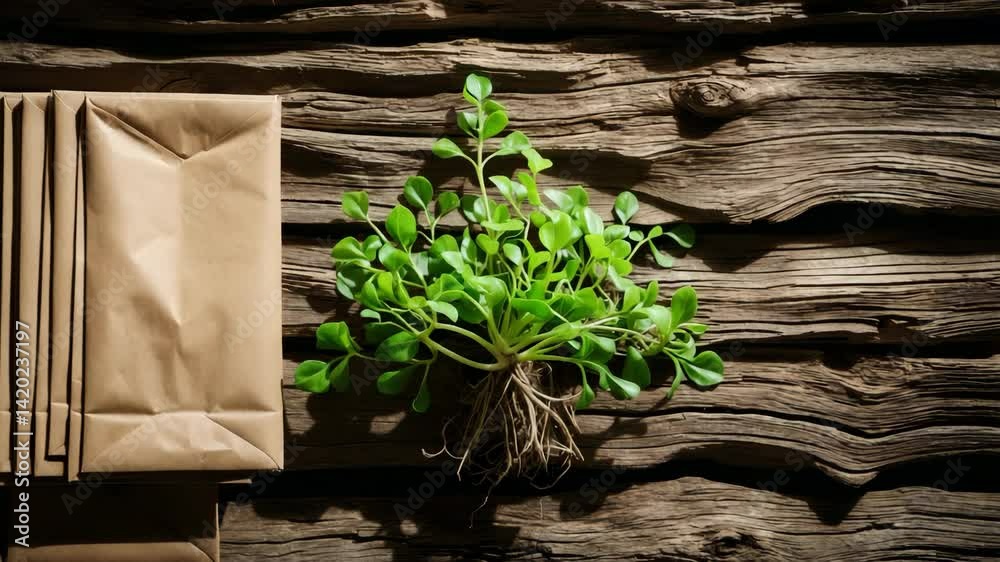 Understanding renewable energy sources. Reusing brown paper shopping ...