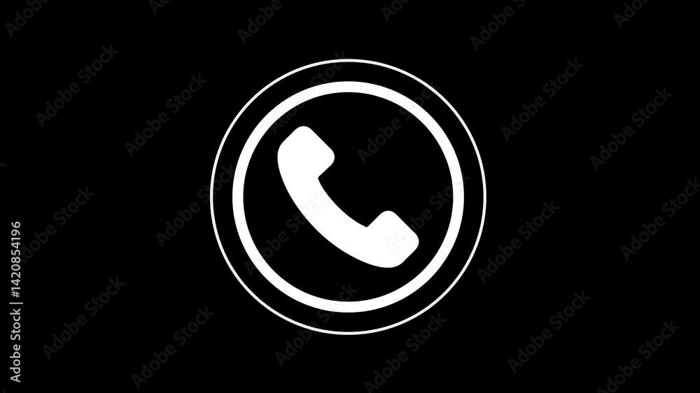 Incoming call icon animation. Alpha channel, transparent background. 4K ...