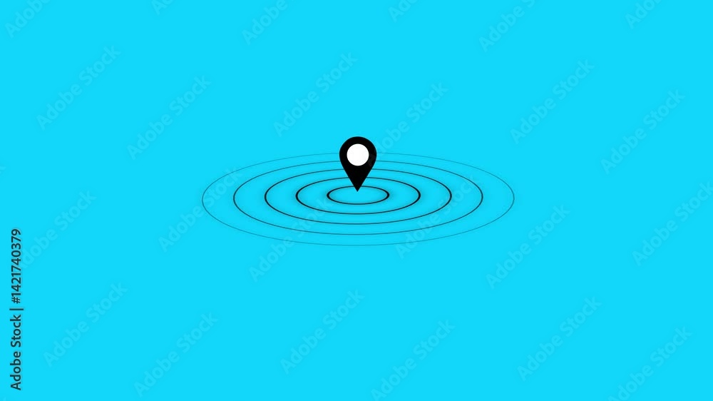 black color GPS location pointer animated and locator icon animation ...