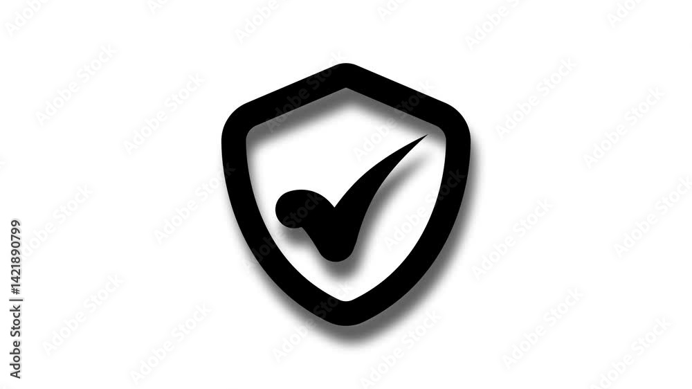 Modern Shield Logo with Check Mark Animation, modern logo featuring a ...