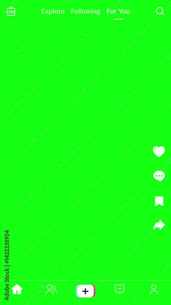 TikTok UI Social Media UI Elements Overlay (Greenscreen) Animation for ...