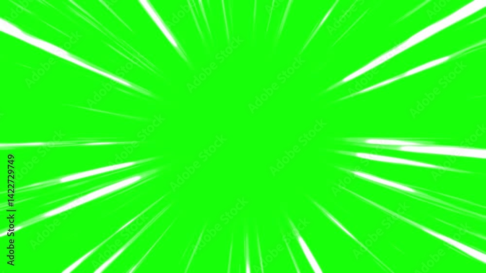 Anime mangga style comic speed line background animation on green ...