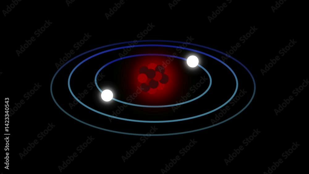 atomic model showing electrons orbiting a nucleus, Bohr model with ...