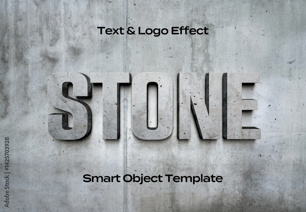 Concrete Texture Stone 3D Text Logo Style Effect Mockup Logotype ...