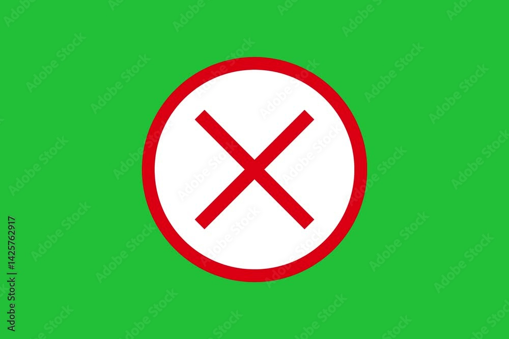 Red cross symbol. Wrong sign red cross icon. Animation on wrong cross ...
