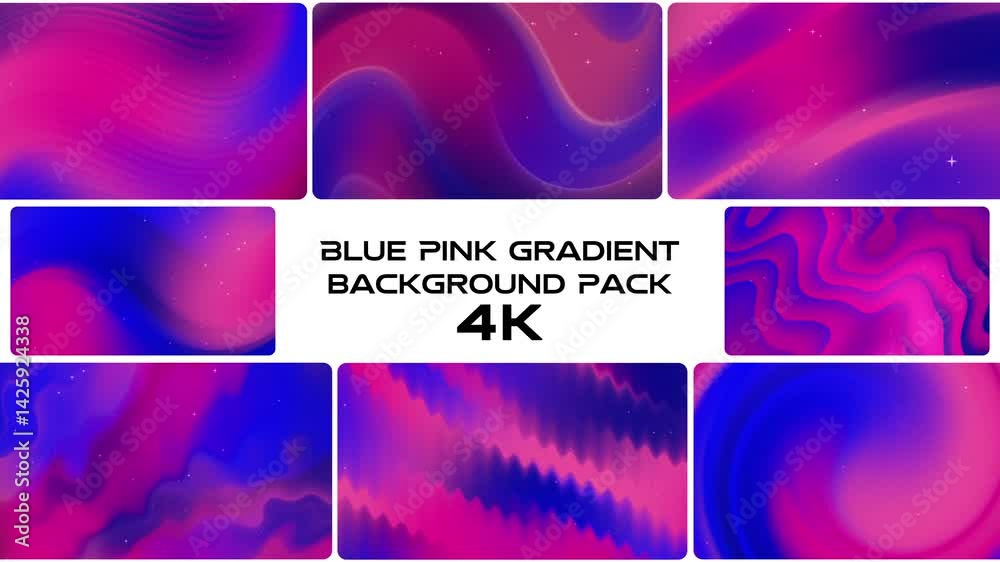 4K blue pink gradient background animation pack, vibrant and soft ...