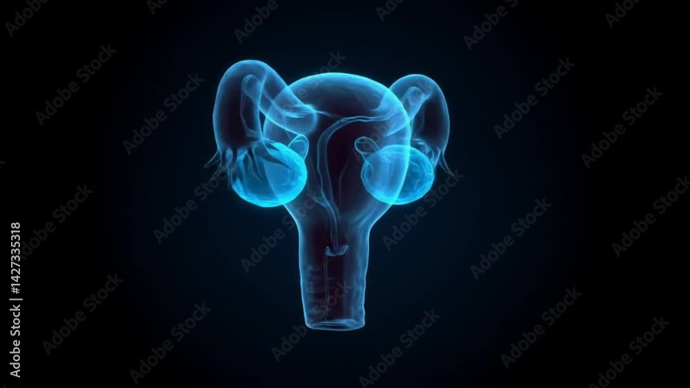 Uterus and female reproductive system in medical scan Stock Video ...