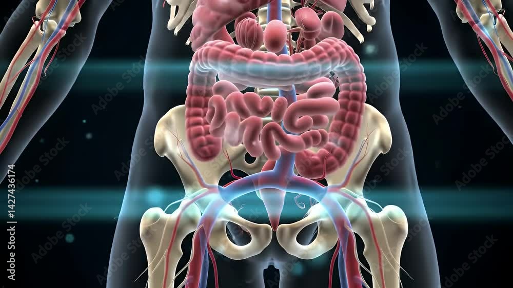 Human Digestive System 3D Animation: Detailed Anatomy Visualization ...