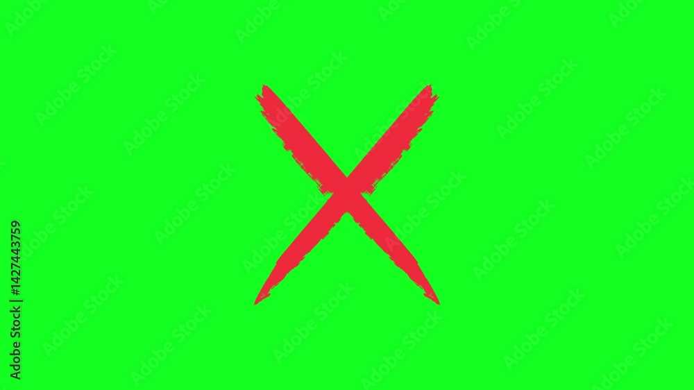 Video Stock cross mark animation, Wrong Symbol in Motion graphic, Red X ...