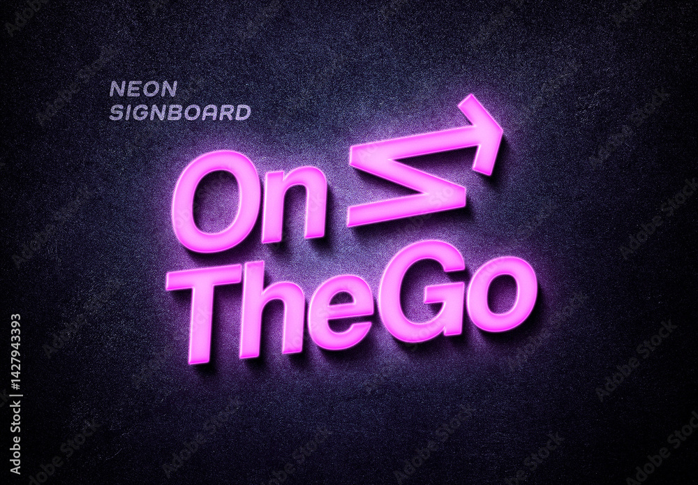 Purple Neon Sign Mockup Stock Template | Adobe Stock