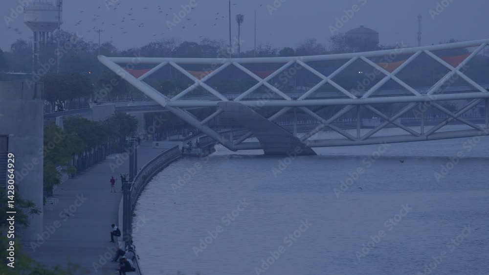 Atal Pedestrian Bridge is a pedestrian triangular truss bridge at ...