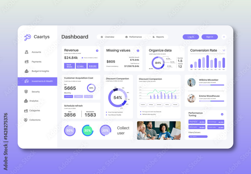 Data Analytics Management Dashboard Stock Template | Adobe Stock