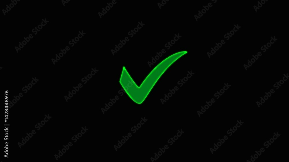 Green check mark icon 4k animation, approved tick mark, yes check mark ...