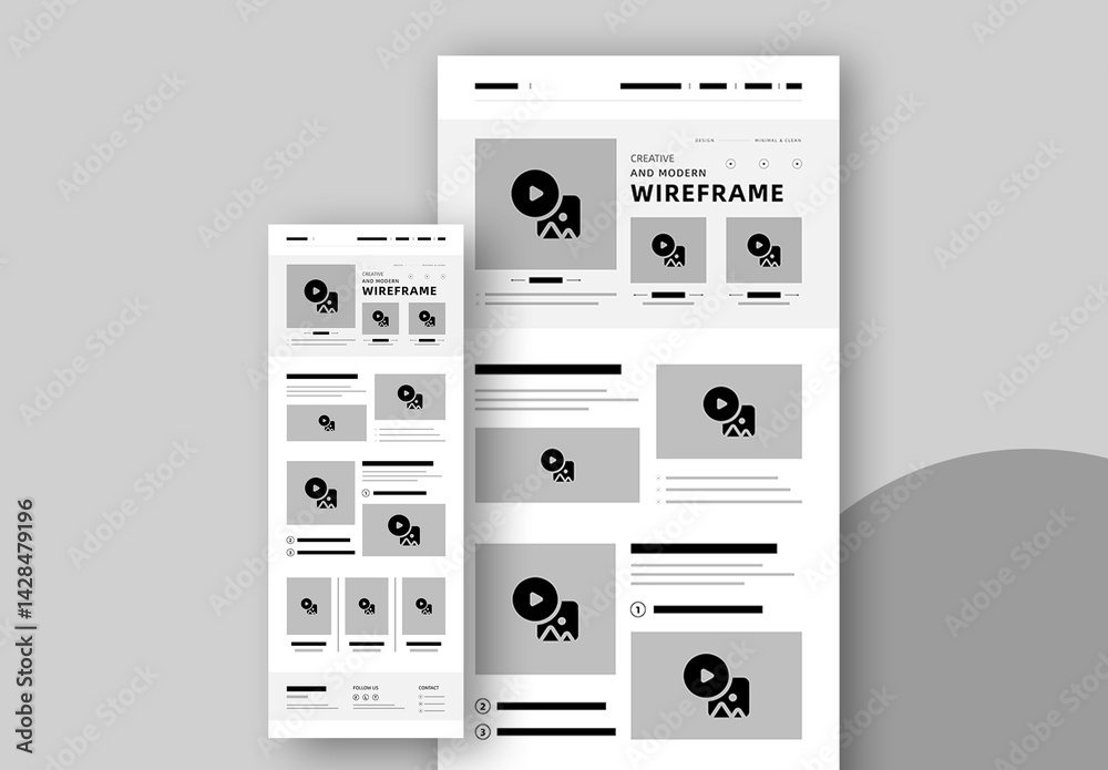 Wireframe Template Layout Stock Template | Adobe Stock