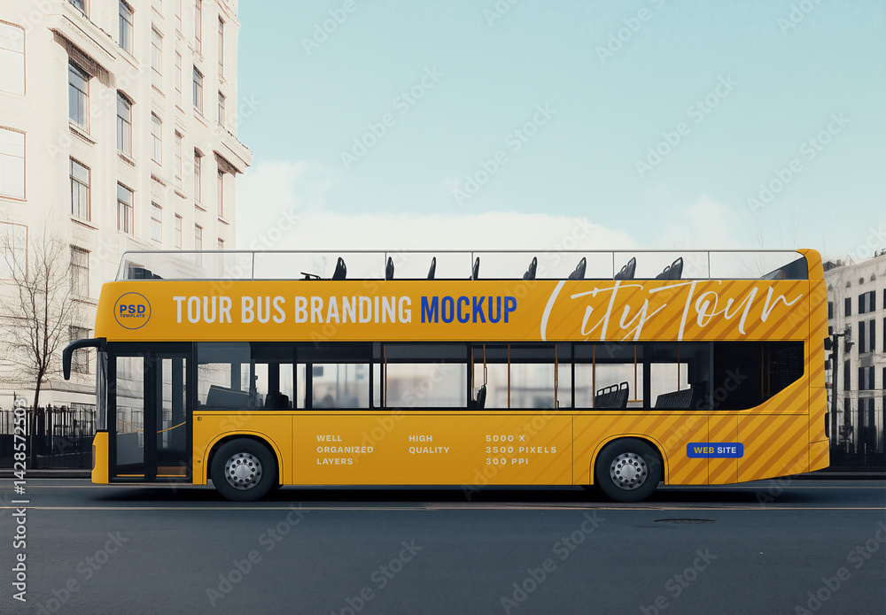 City Tour Bus Mockup Stock Template | Adobe Stock