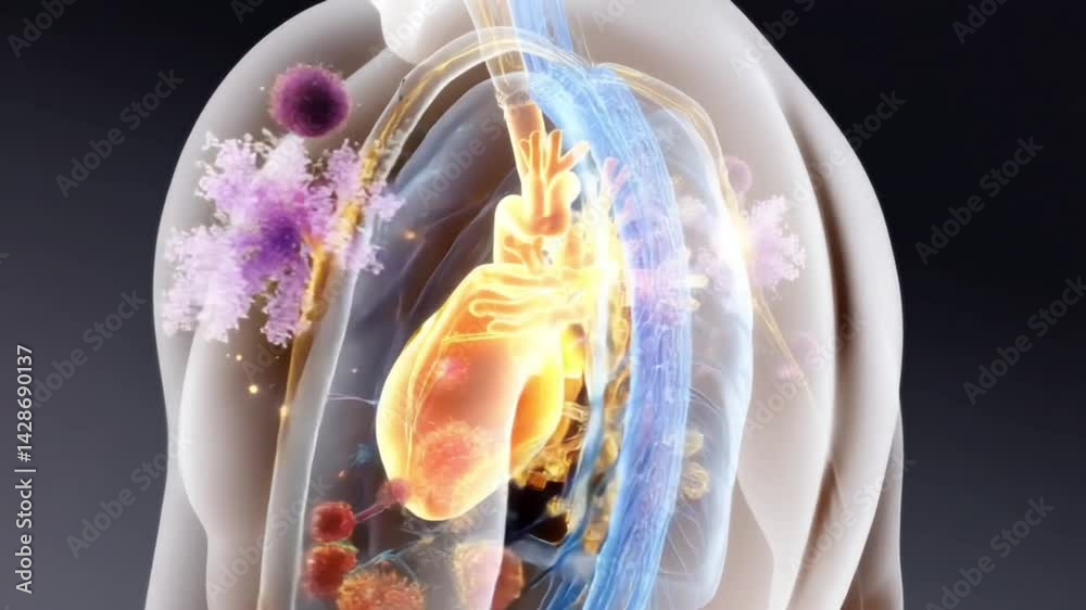 Layout overlay of human organ in fantasy style with surreal effects ...