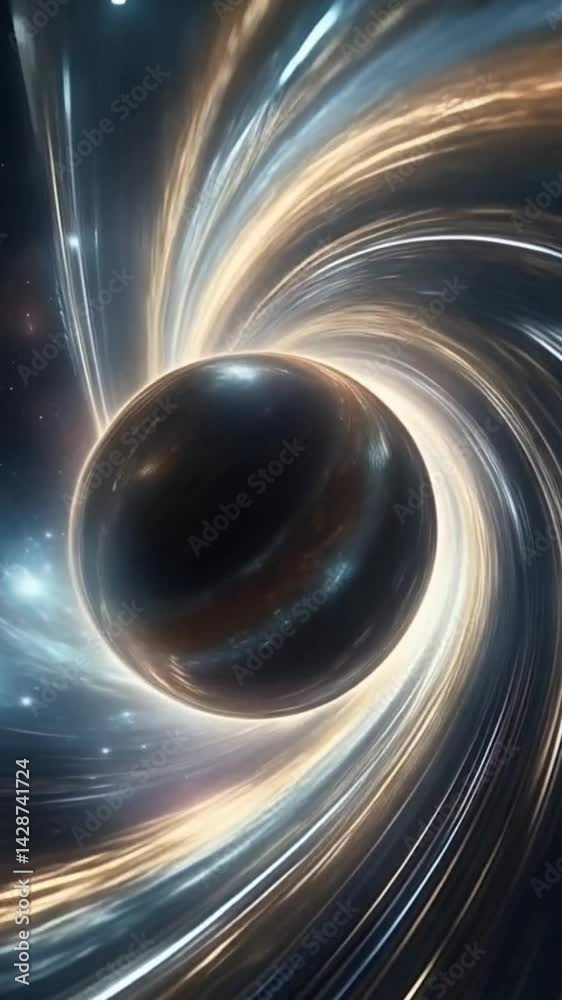Surreal representation of an object moving through curved space-time ...
