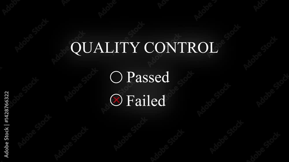 Quality Control on round Checkbox Failed Checklist on White Background ...