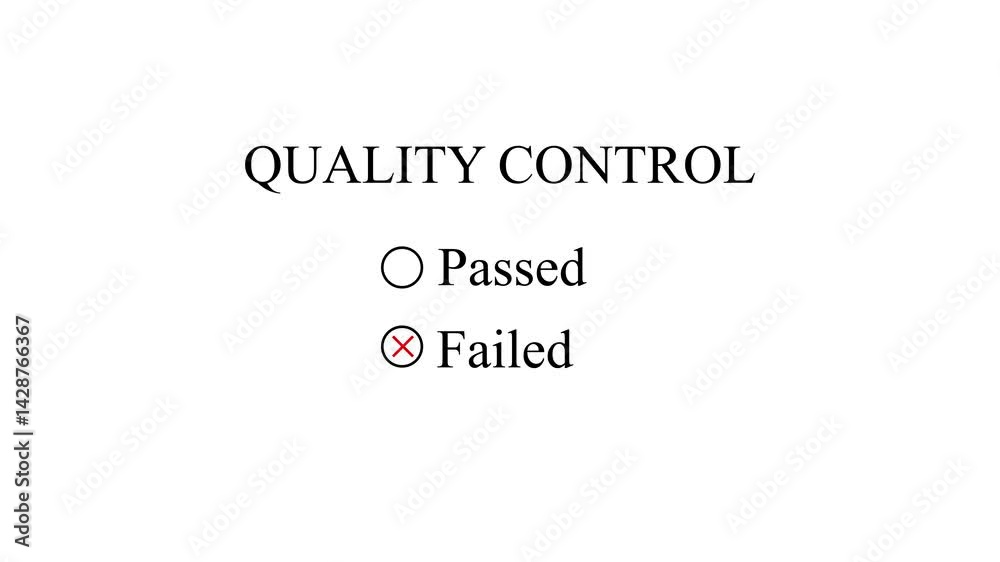 Quality Control on round Checkbox Failed Checklist on White Background ...