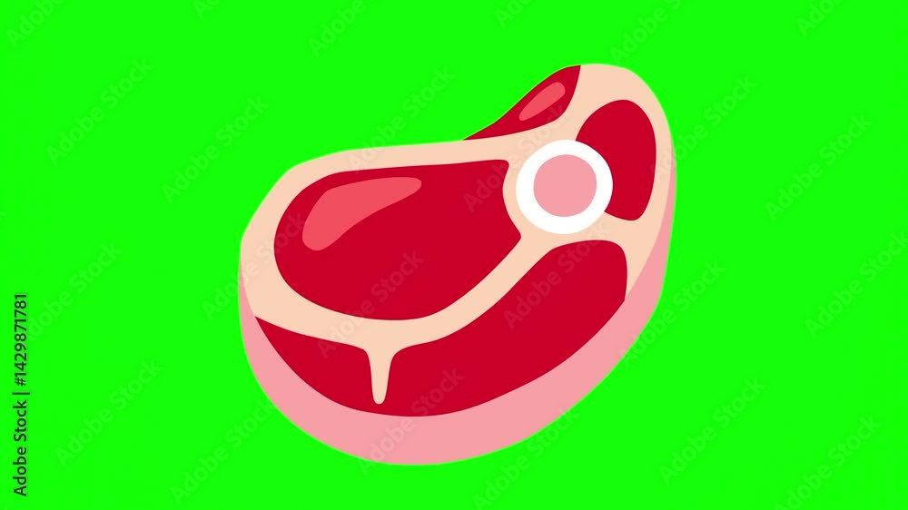 Raw meat, red slices piece. Illustration of beef, ham, pork, lamb ...