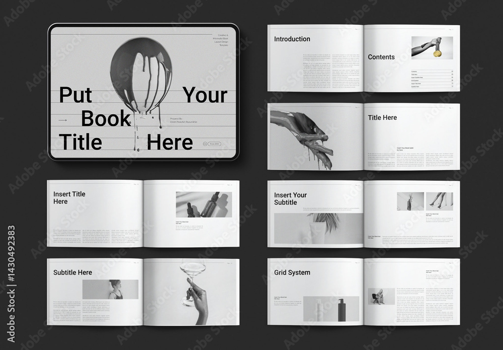 Digital Book Layout Design Template Landscape Stock Template | Adobe Stock