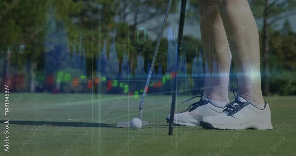 Golf ball being visualized in animated 3D render alongside candlestick ...