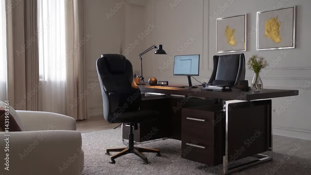 Executive office design ideas with modern desk chair and decor ...