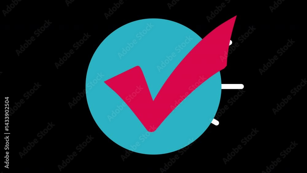 Red Checkmark in Blue Circle Animation - Gradient UI Tick Icon ...