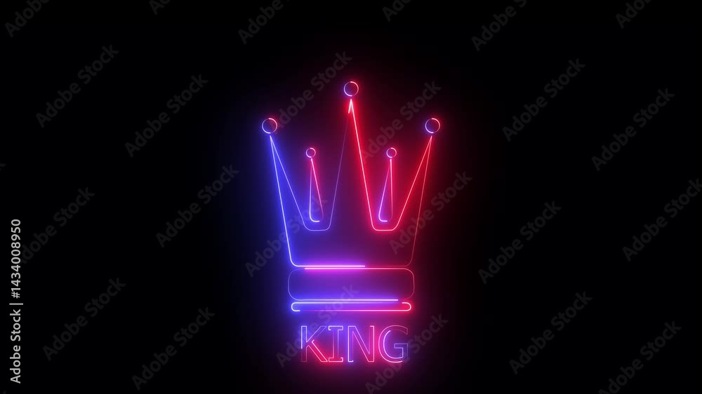 neon king queen crown animated king queen crown icon neon logo icon ...