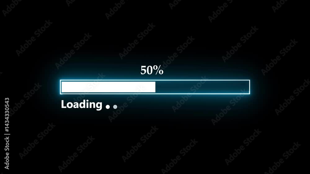 Processing bar with loading animation on a transparent alpha background ...
