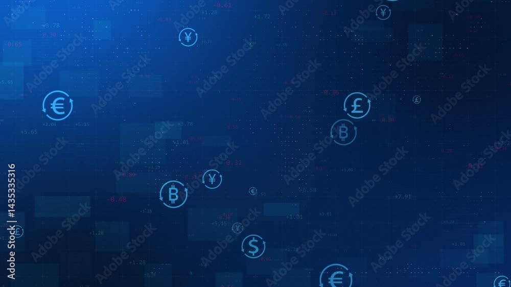 Global currencies exchange on abstract digital background. Stock market ...