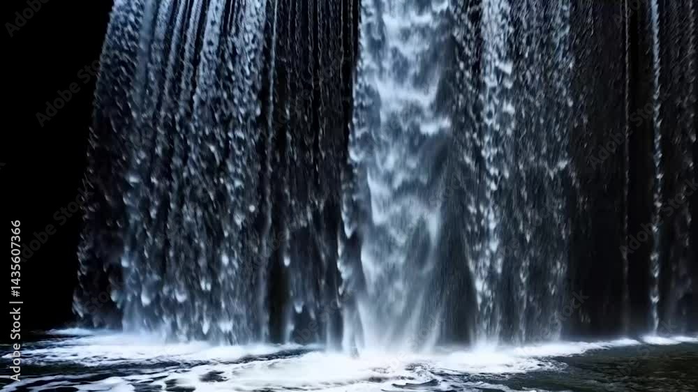 Waterfall Texture Seamless Loop | 4K | Isolated on Black | Alpha ...