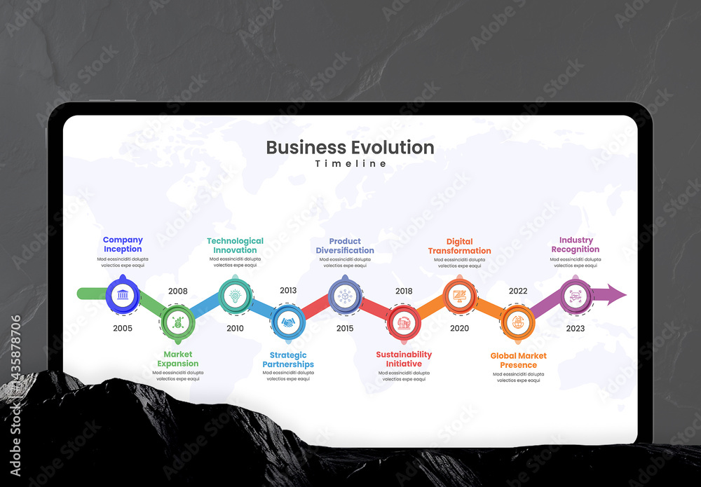 Business Evolution Timeline Infographic Stock Template | Adobe Stock