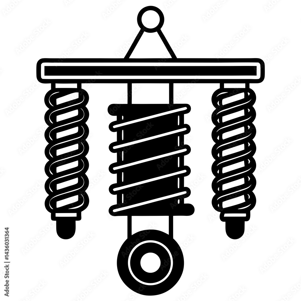 Poster Triple Shock Absorber Suspension Icon - Mechanical Design – Wall ...