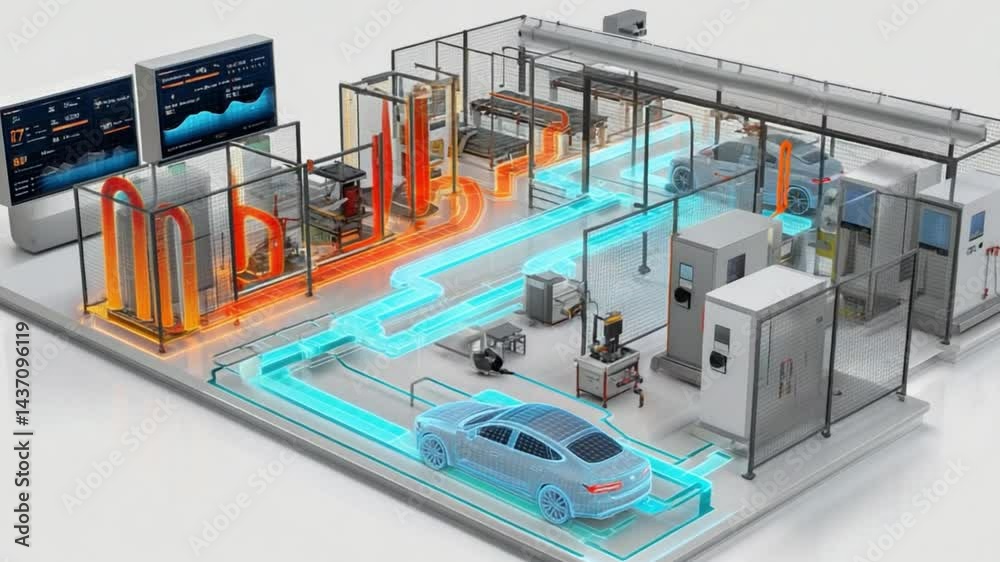 Smart Factory Automation: A digital twin visualization of a modern ...