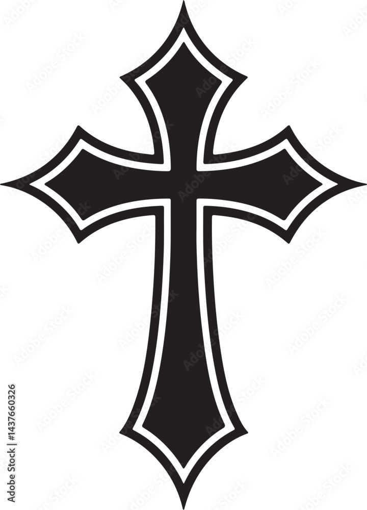 Bold Black Gothic Cross Design Stock Vector | Adobe Stock