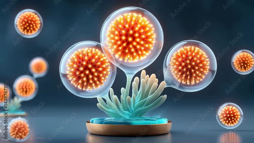 Replication complete stage, virus replication cycle completing through host budding release ...