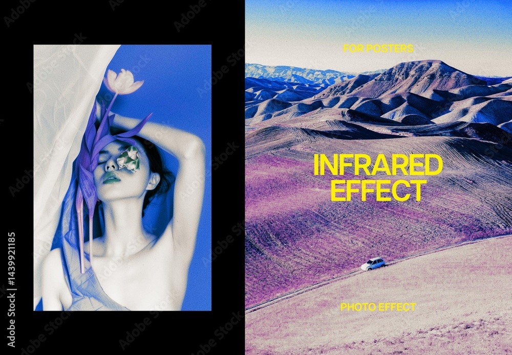 Infrared Filter Poster Photo Effect Mockup Stock Template | Adobe Stock