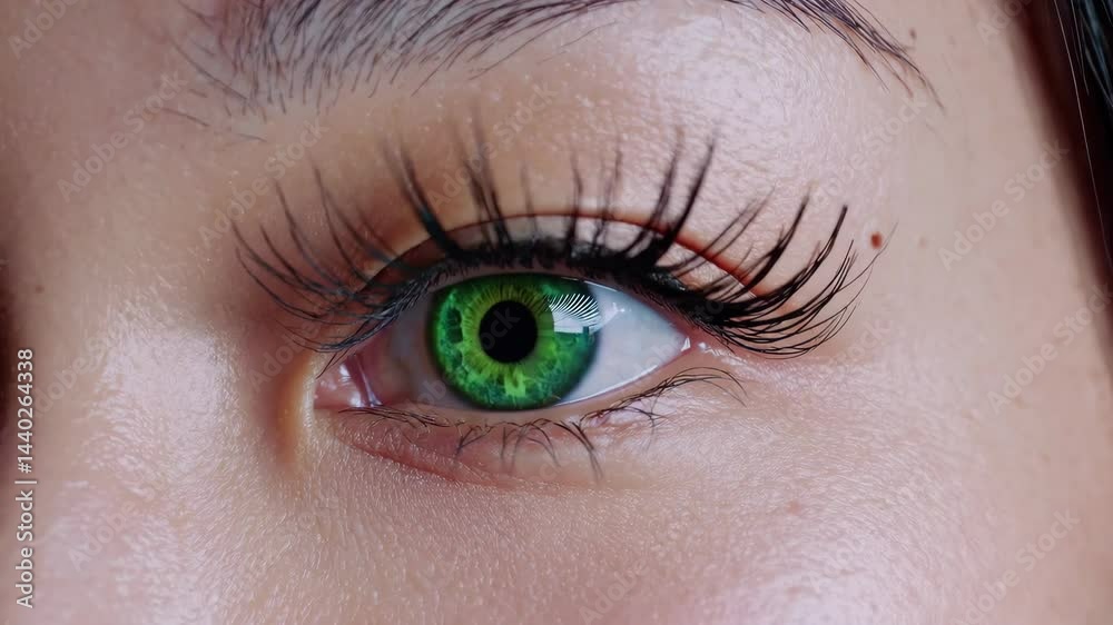 Eye transformation sequence: human eye opening and closing with ...