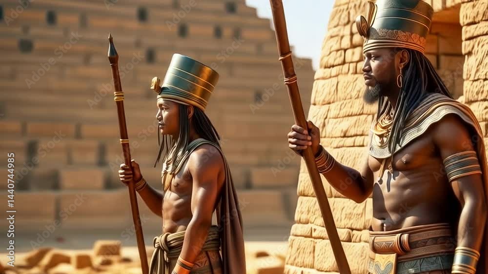 Great and powerful Egyptian warrior guarding the Great Pyramids, great ...