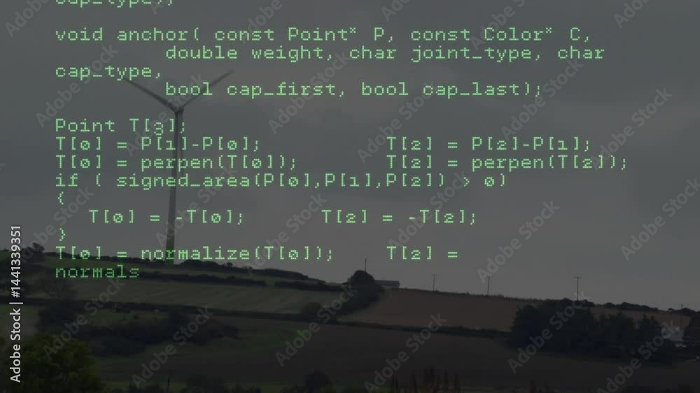 Wind turbine blades rotating in animated illustration, showing green ...