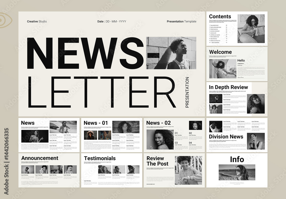 Newsletter Presentation Design Template Stock Template | Adobe Stock