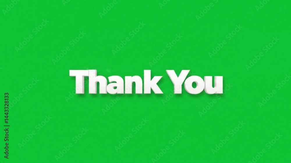 Animated Thank You Text on Green Screen. Floating Thank You Animation ...